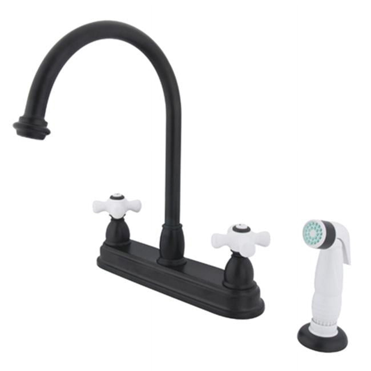 8 Inch Center Kitchen Faucet With Side Sprayer - Oil Rubbed Bronze ...