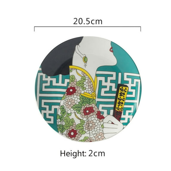 8 Inch Ceramic Plate Ceramic Dinnerware Asian Style Decorative Plates ...