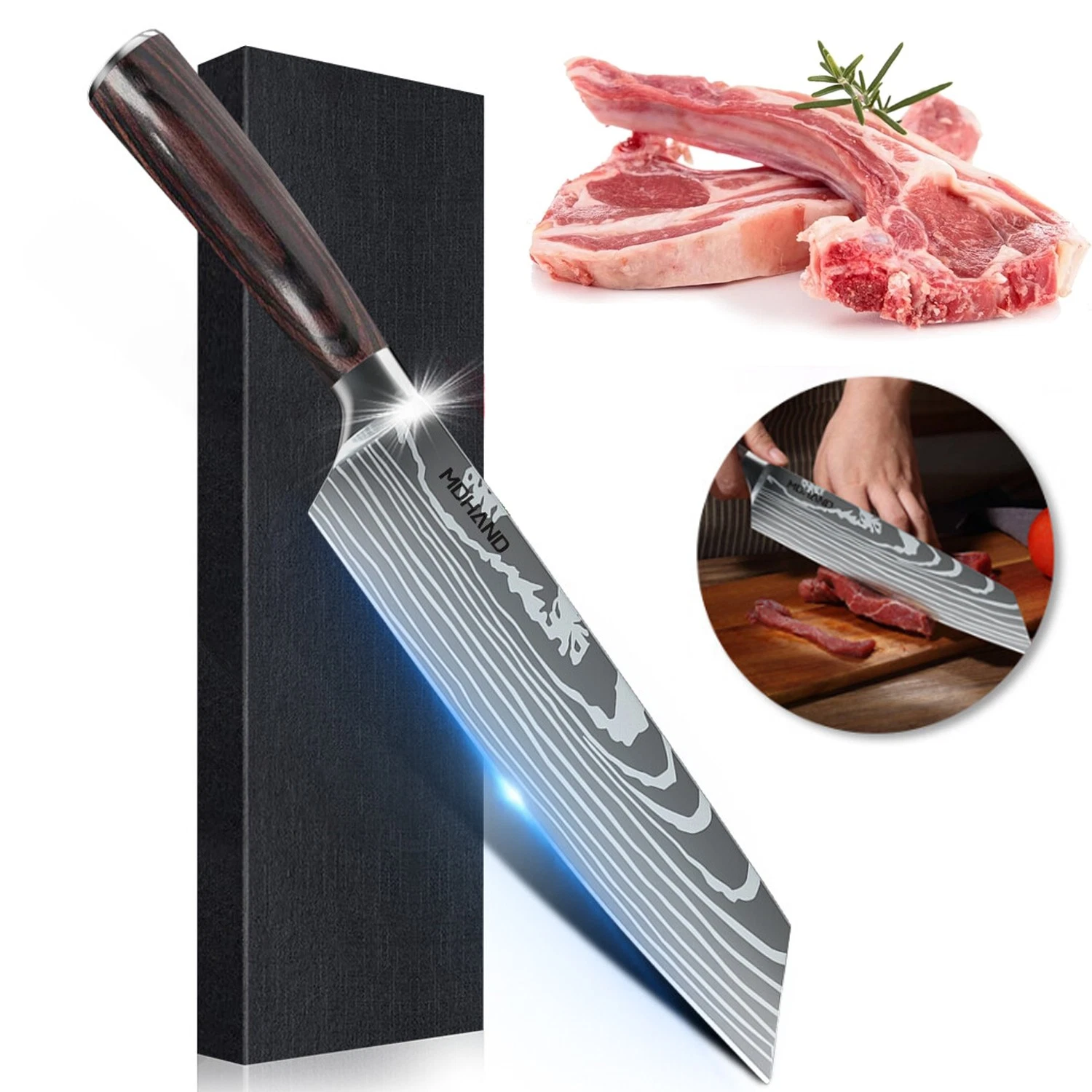 8 Inch Chef Knife Razor Sharp Kitchen Knife With Knife Sheath ...