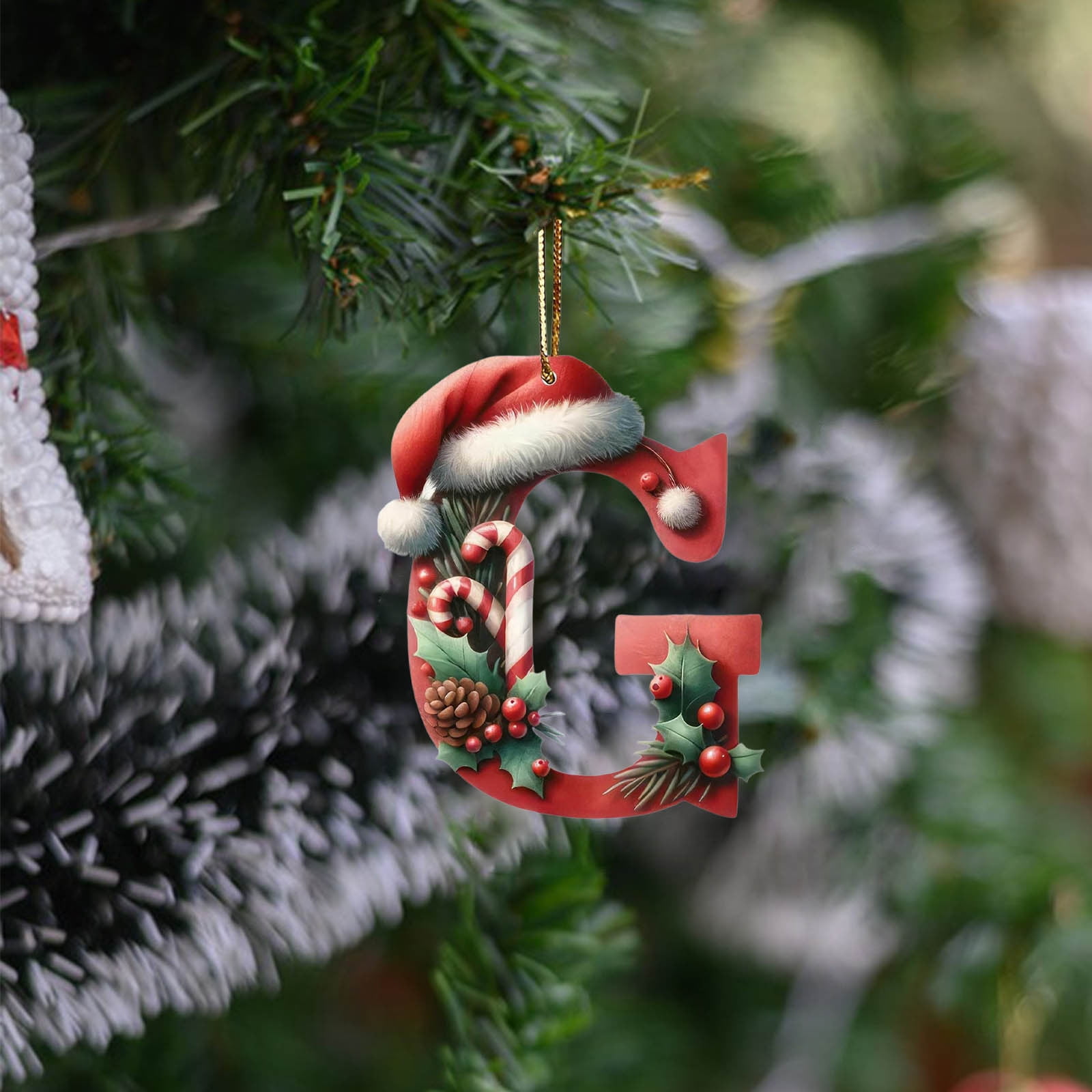 8-Inch Christmas Alphabet Ornaments - Personalized Acrylic Letter Decor ...