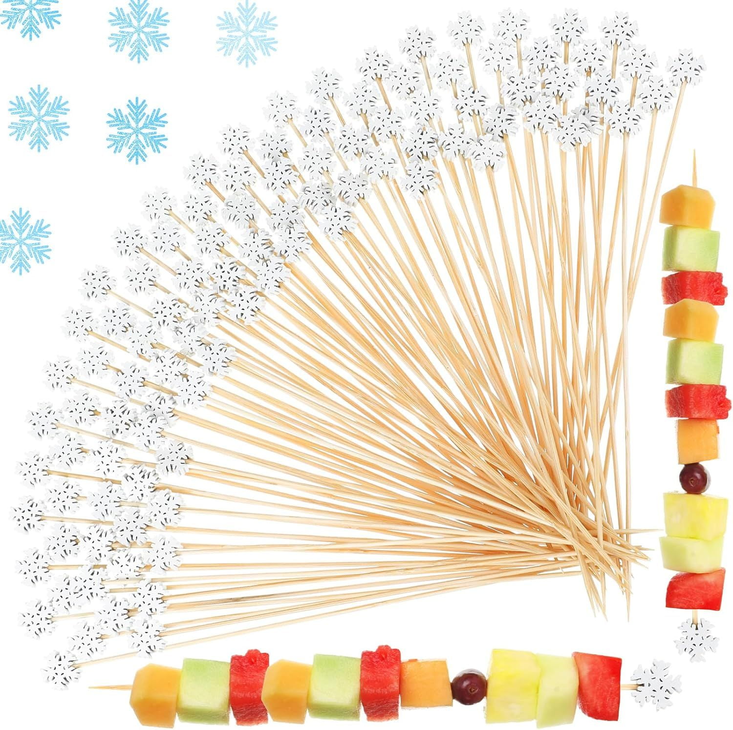 8 Inch Christmas Snowflake Cocktail Picks for Fruit Kabobs Appetizers ...