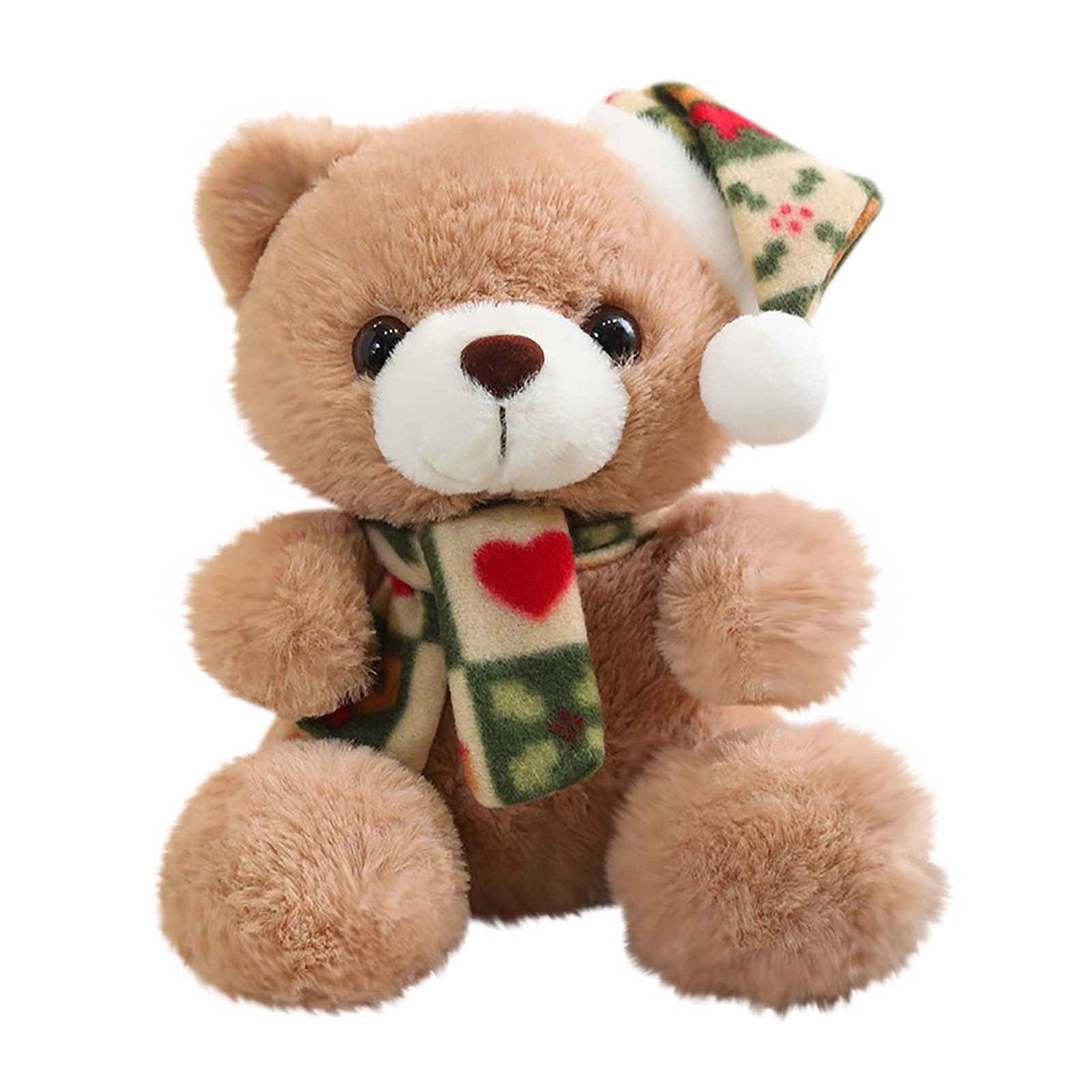 8 Inch Christmas Stuffed Animal Christmas Plush Toy Doll with Santa Hat ...