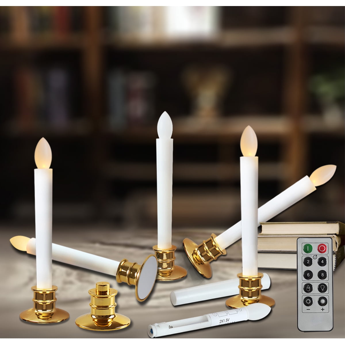 8 Inch Christmas Window Candles with Timer & Remote - Flameless Battery ...