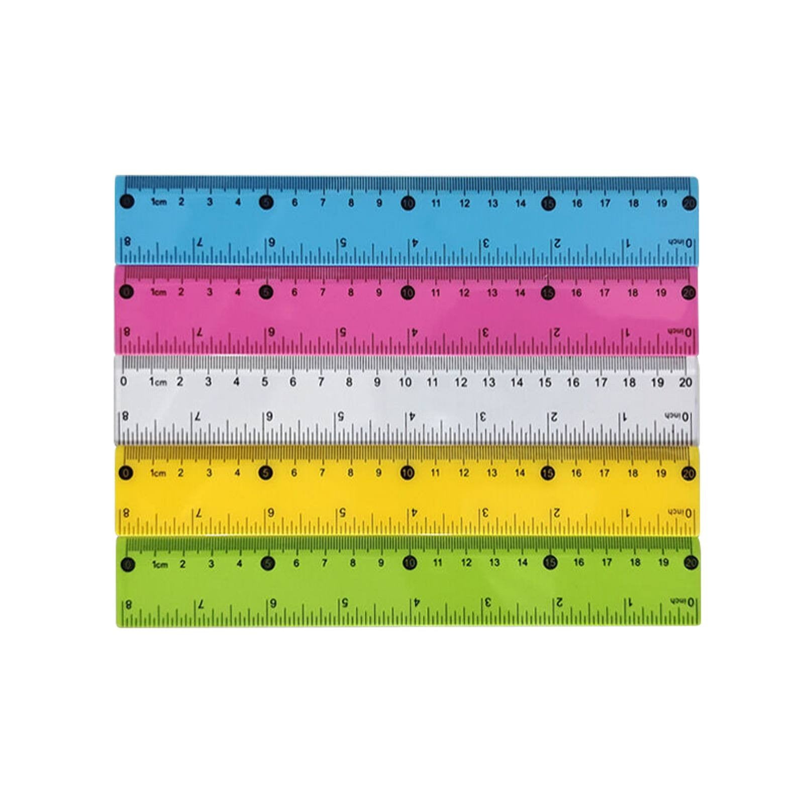 8 Inch Color Transparent Plastic Ruler 4Pcs Random Color, Metric Ruler ...
