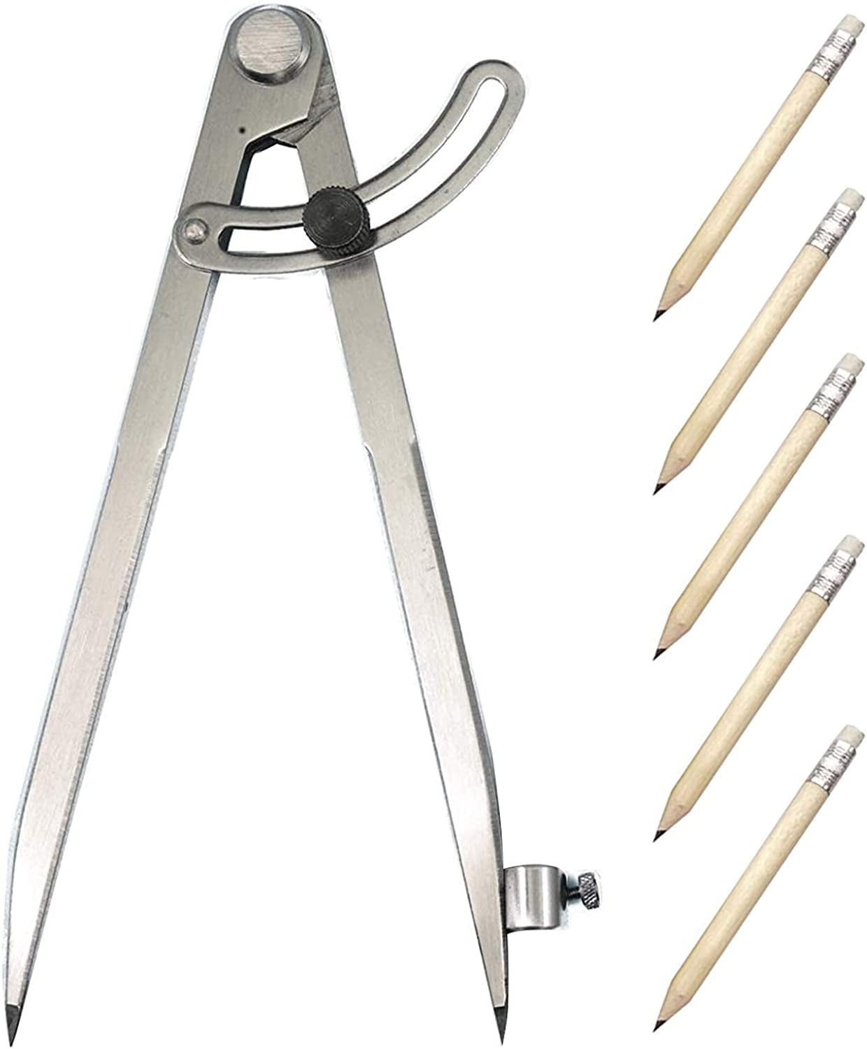 8 Inch Compass with Wing Divider Pencil Holder(Diameter 1/2" to 22 ...