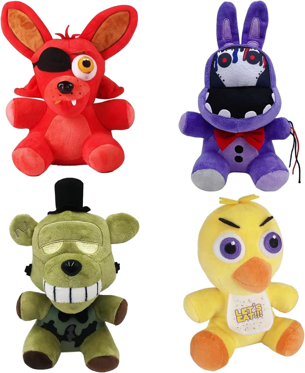 8 Inch Creepy Horror Animal Plush Set of 4 Pcs, Soft Stuffed Cartoon ...