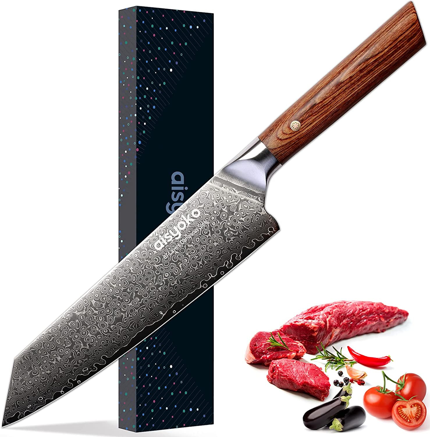 8 Inch Damascus Japan VG-10 Super Stainless Steel Professional High ...