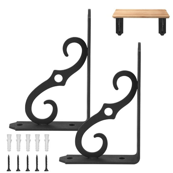 8 Inch Decorative Shelf Brackets, Heavy Duty Metal Shelving Brackets ...