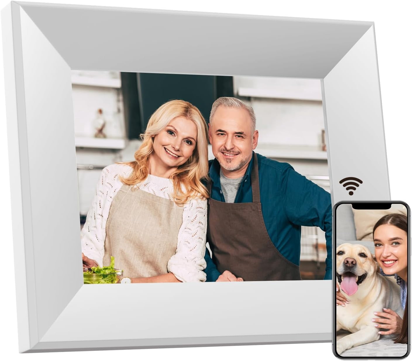 8-Inch Digital Picture Frame with WiFi, Finish Frame Photo Frame IPS ...