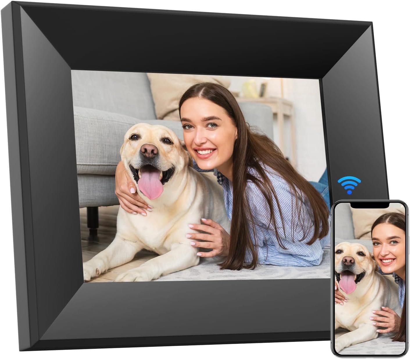 8-Inch Digital Picture Frame with WiFi, Finish Photo Frame IPS Screen ...