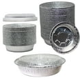 EcoQuality, 8 Inch, Silver, Aluminum Round Pan with Dome Lid, 50 Count ...