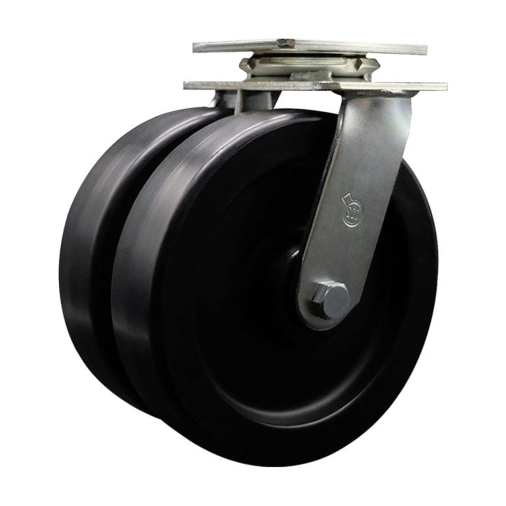 8 Inch Dual Polyolefin Wheels Swivel Caster with Roller Bearing Service ...
