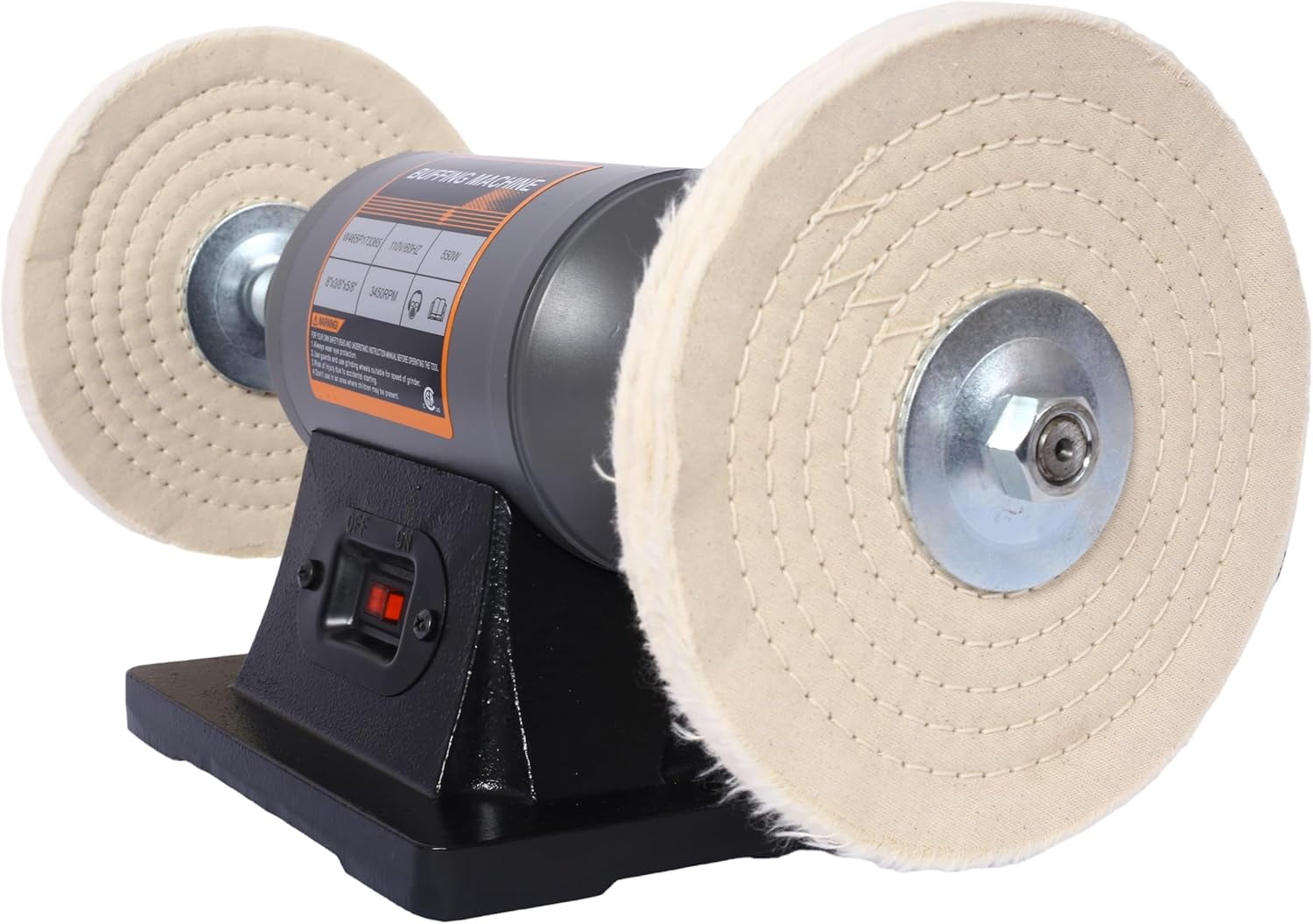 8-Inch Electric Buffer Polisher Grinder - 550W Motor with 4PCs 80-Ply ...