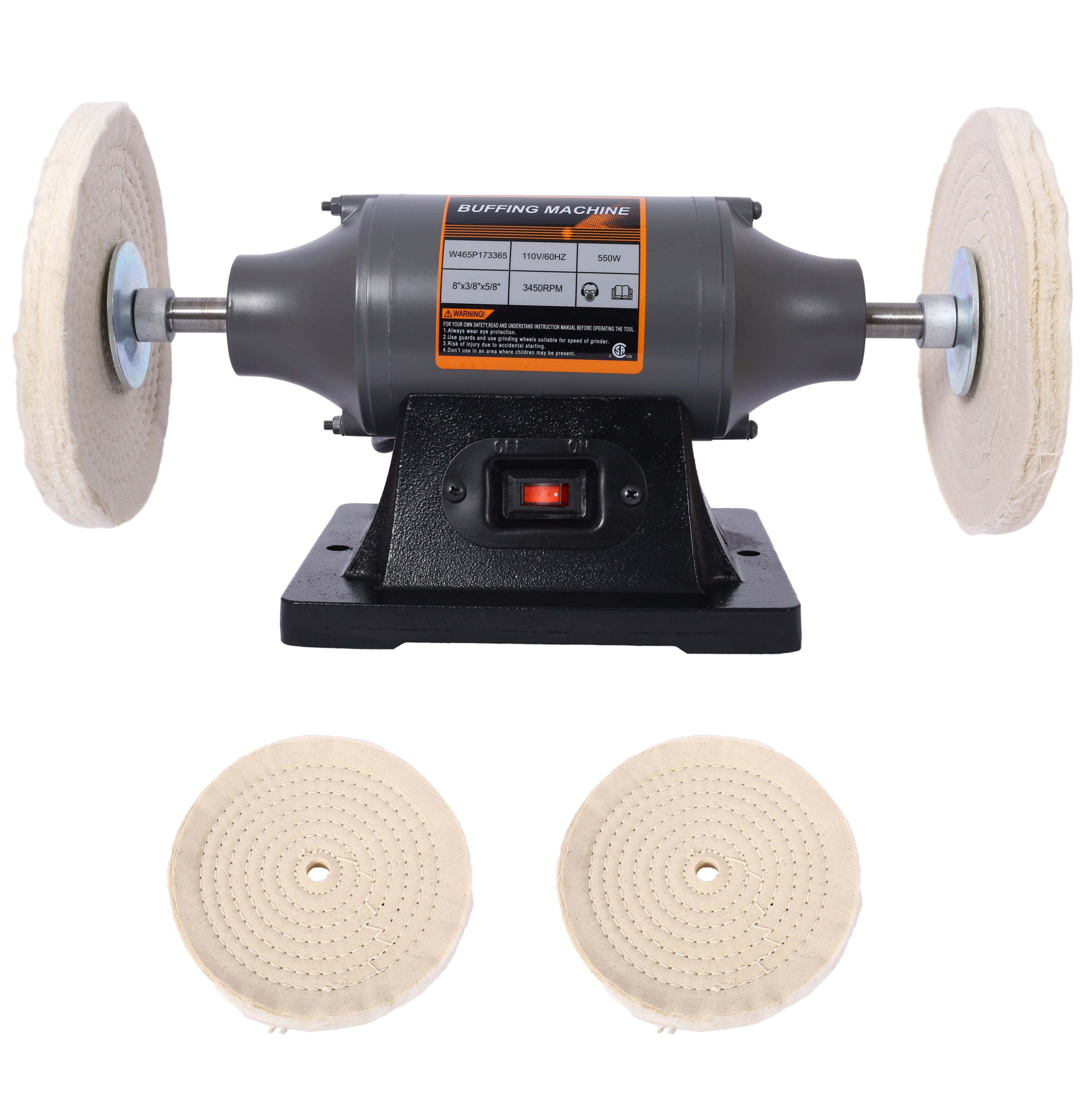 8-Inch Electric Polisher Buffer Grinder - Includes 4PCs 80Ply Thic ...