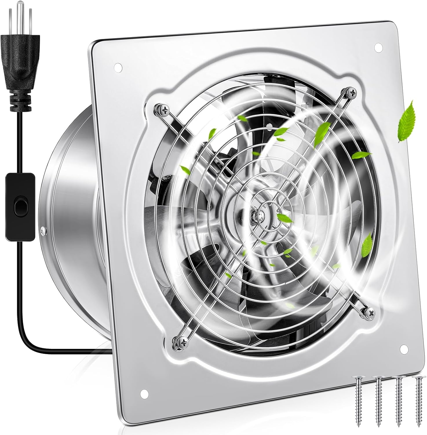8 Inch Exhaust Fan 576 CFM Kitchen Exhaust Fan with Switch Small ...