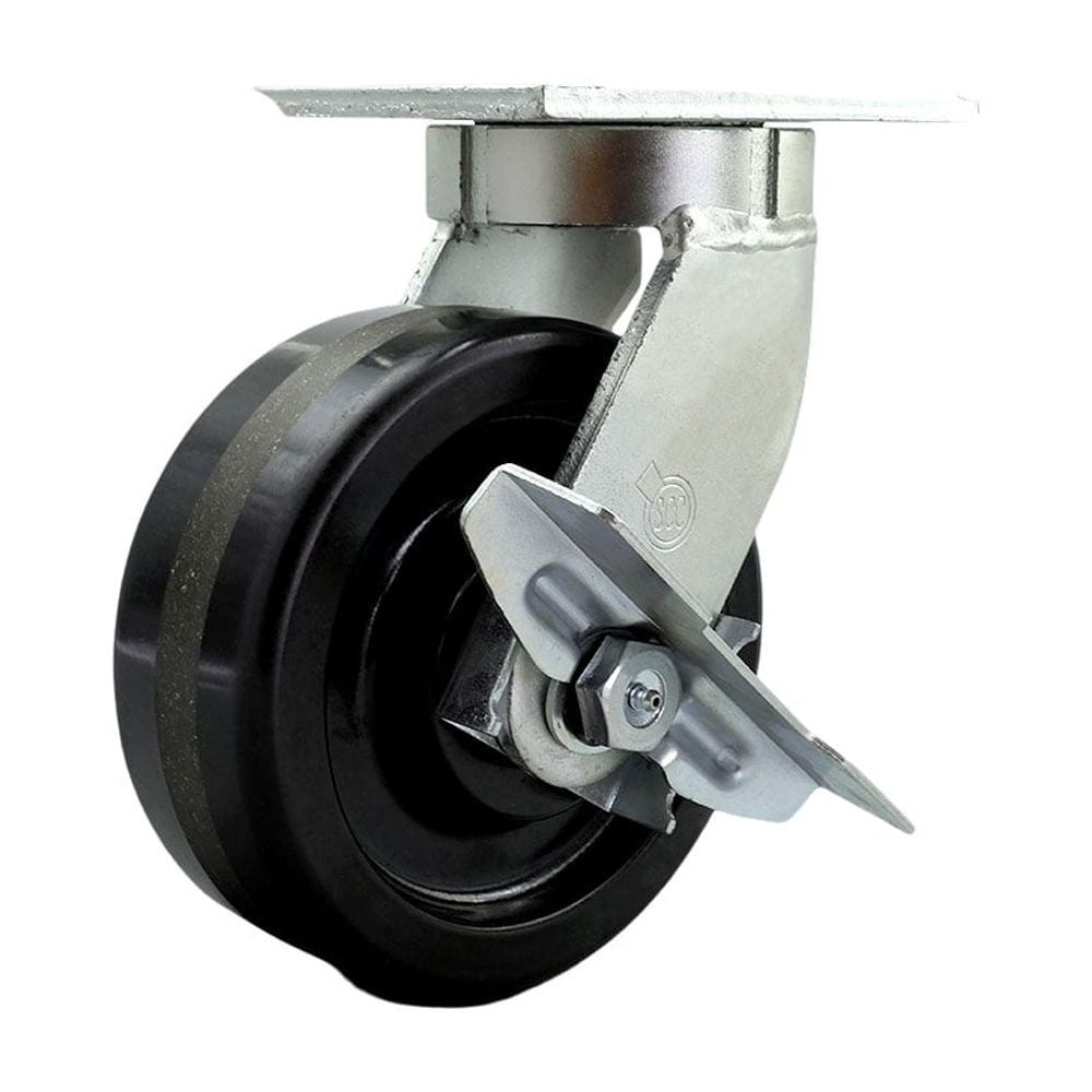 8 Inch Extra Heavy Duty Phenolic Wheel Swivel Caster with Brake and ...