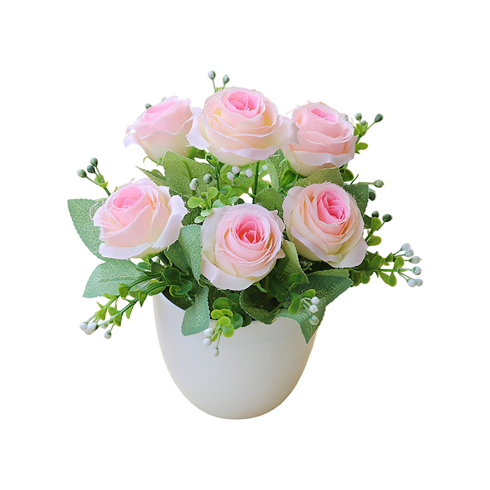 8 Inch Fake Artificial Roses Silk Flowers with Stems, Realistic Roses ...