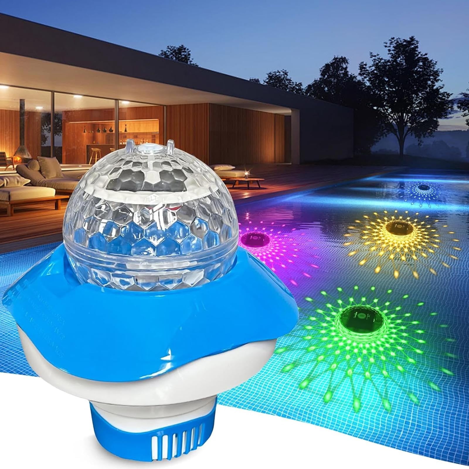 8-Inch Floating Solar Pool Light and Chemical Dispenser, Heavy Duty LED ...