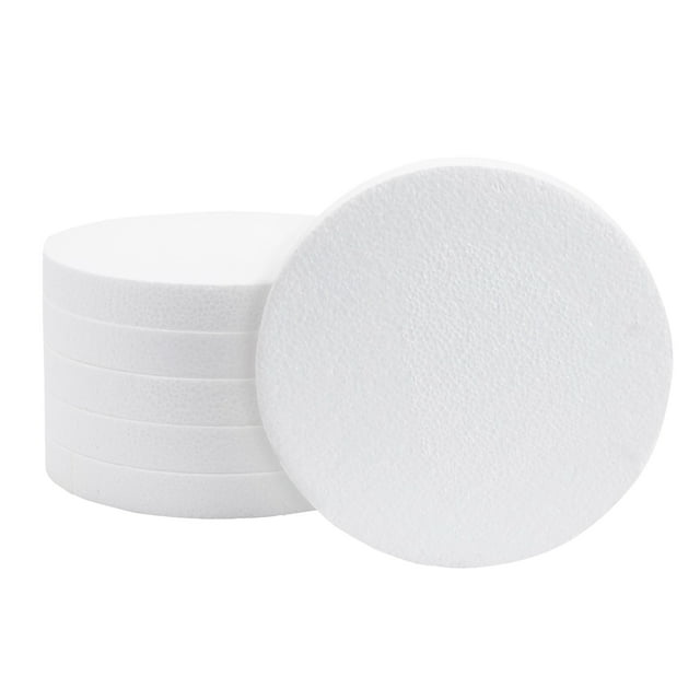 8 Inch Round Styrofoam Shape Discs for DIY Crafts, 1 Inch Thick Foam ...
