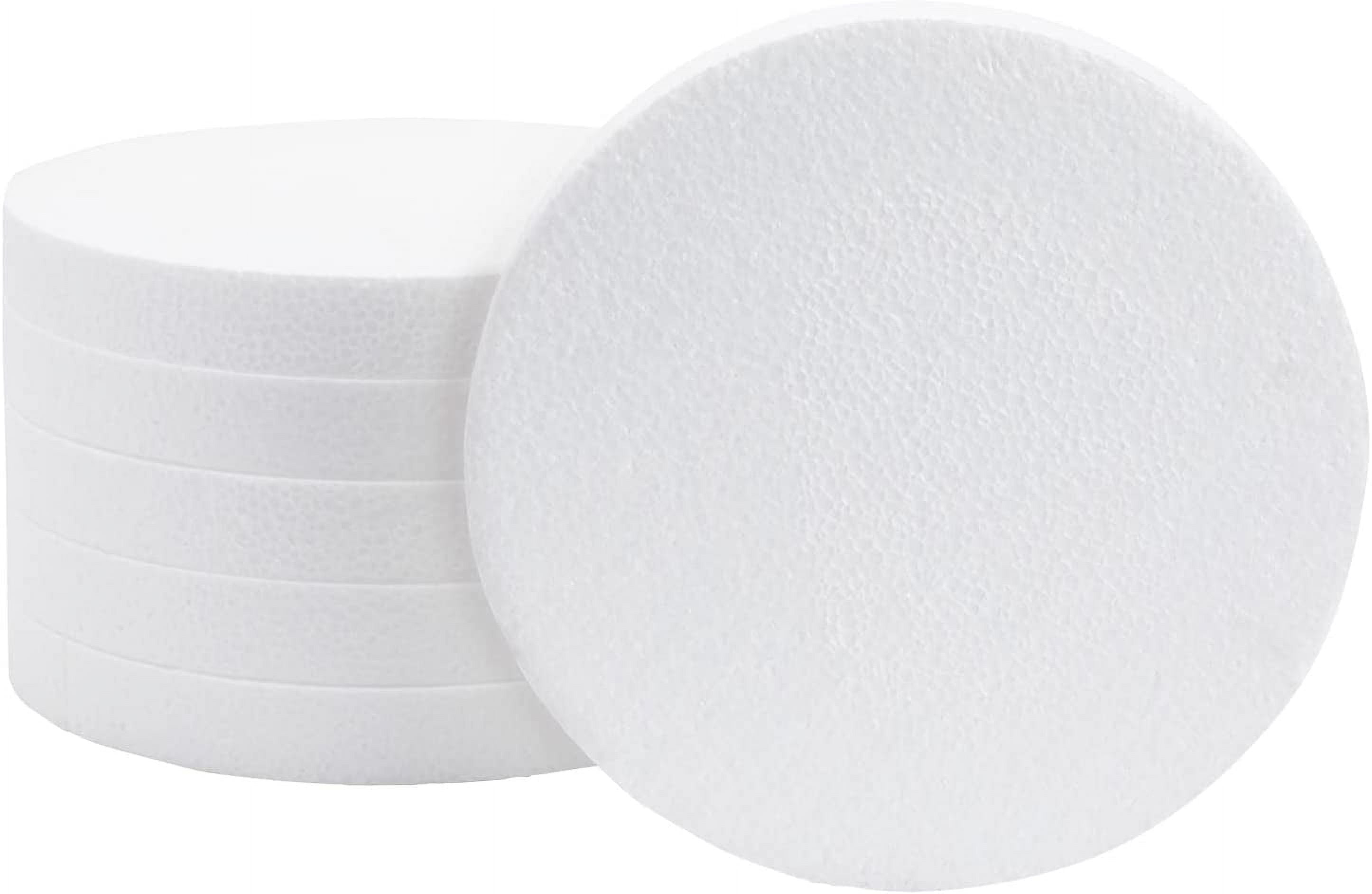 8 Inch Foam Circles for Crafts, 1 Inch Thick Round Polystyrene Discs ...