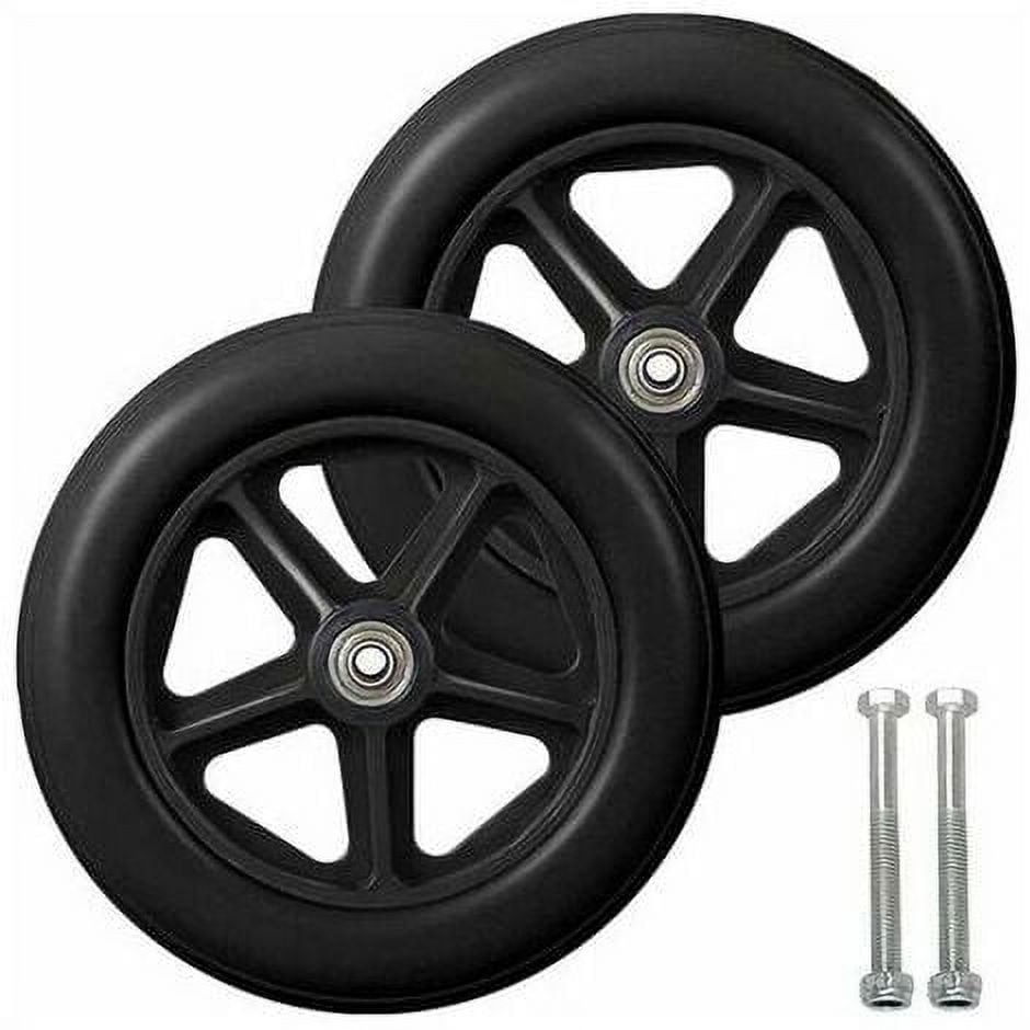 8 Inch Front Caster, 2pcs Wheelchair Replacement Wheels, Non-Slip Solid ...