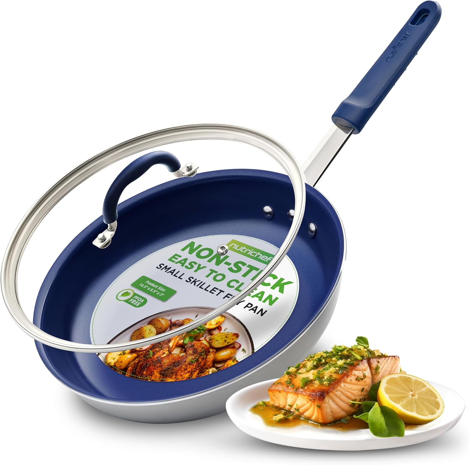 8 Inch Fry Pan with Lid - Small Skillet Nonstick Frying Pan with Lid ...