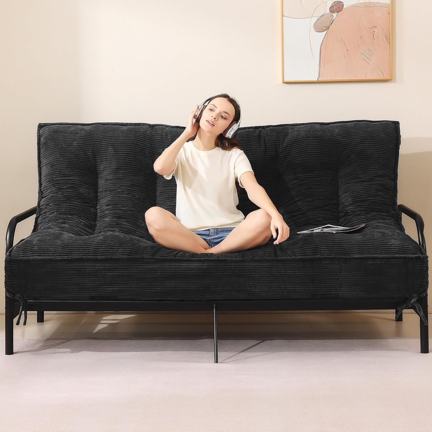 8 Inch Futon Mattress Full Size, Extra Thick Futon Sofa Bed Upgraded ...