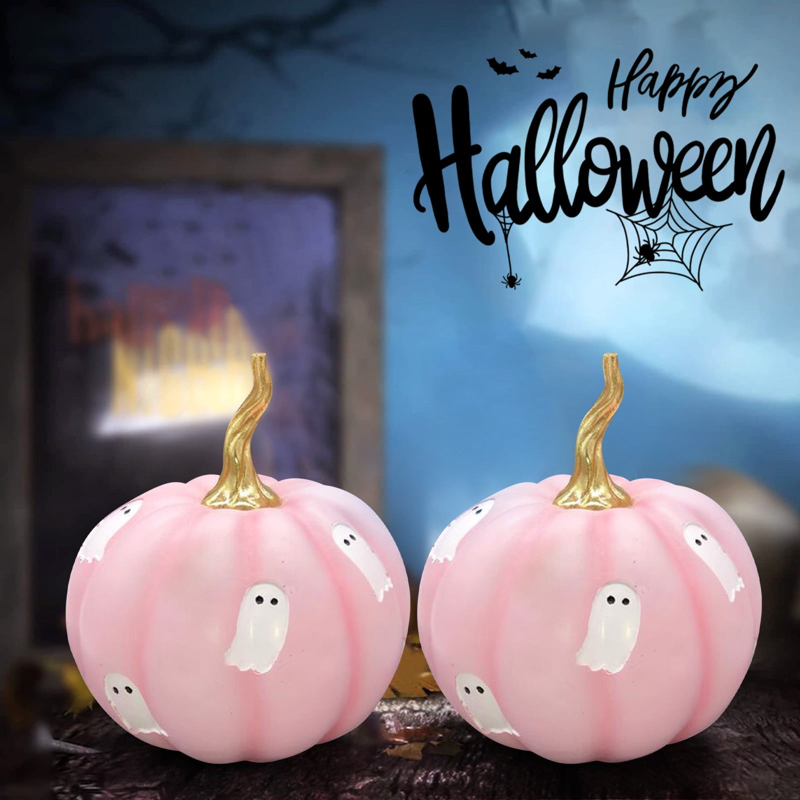 8 Inch Halloween Outdoor Decorations Pinks Pumpkin Halloween Decoration ...