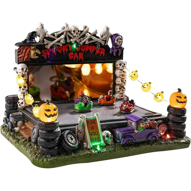 8 Inch Spooky Haunted House Halloween Decoration with LED Lights ...