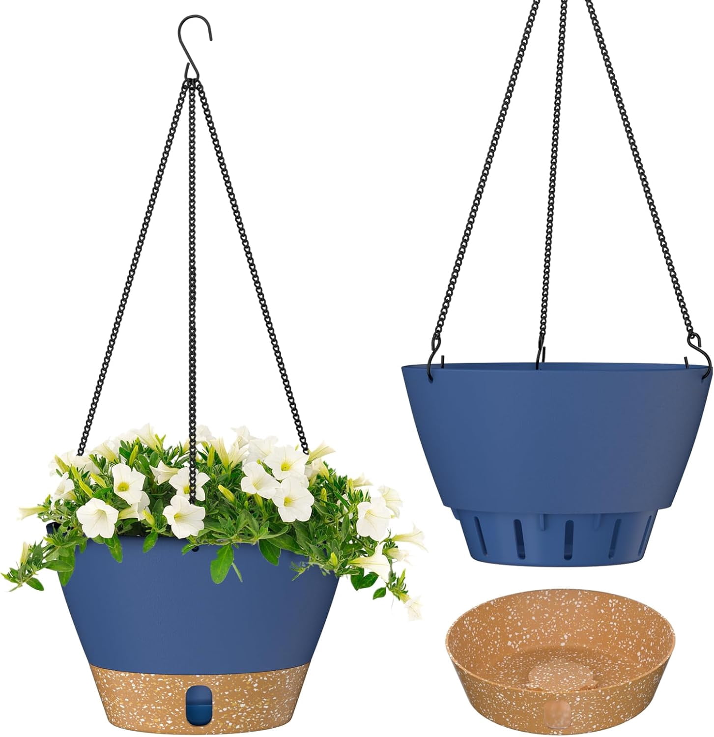 8 Inch Hanging Planters for Indoor Outdoor Plants with Water Level ...