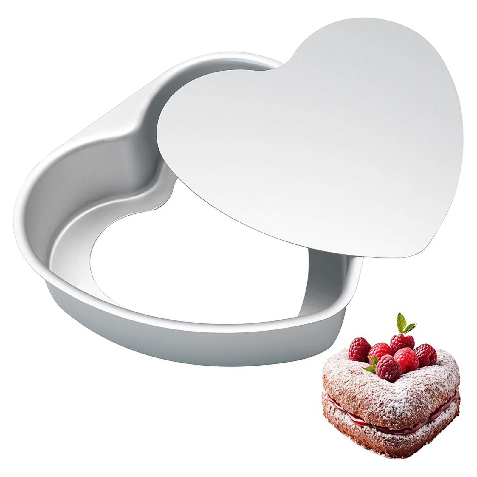 8 Inch Heart Shaped Cake Pan, Aluminium Tin,Non-Stick Springform Baking ...