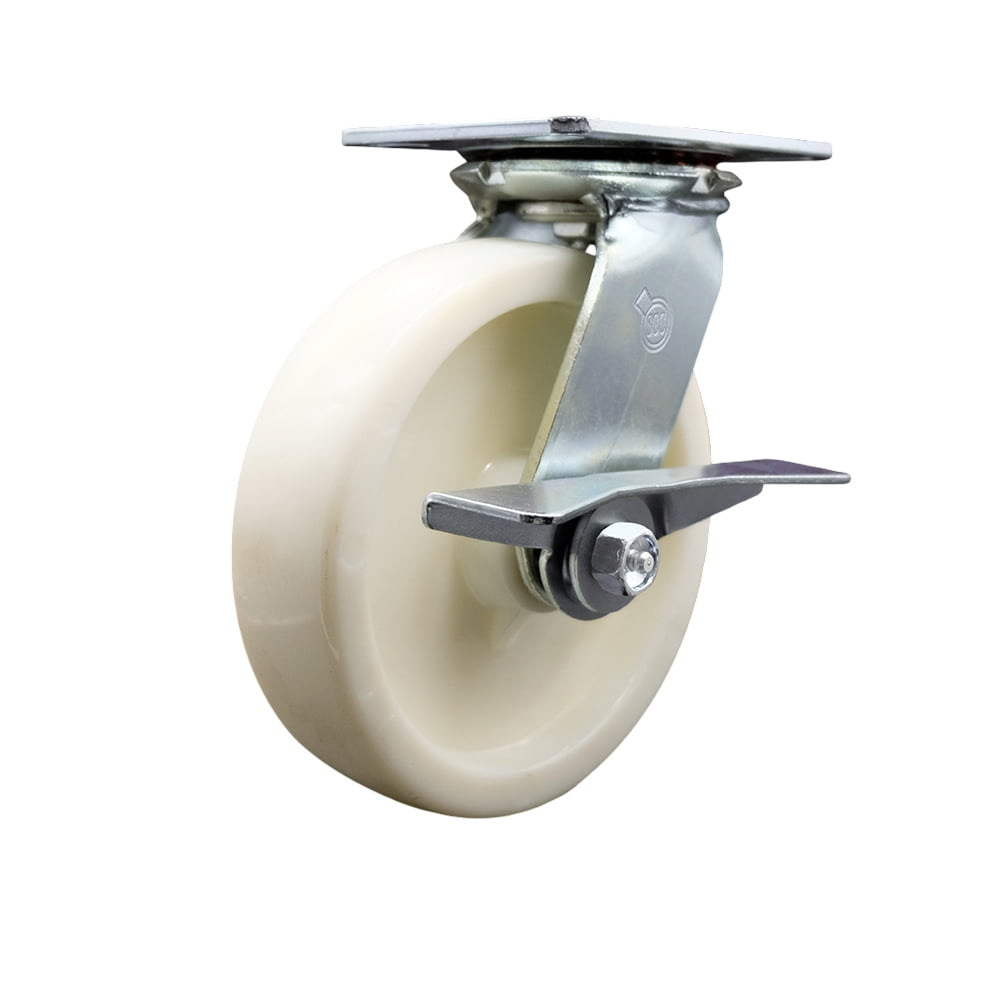 8 Inch Heavy Duty Nylon Caster with Ball Bearing and Brake Service ...