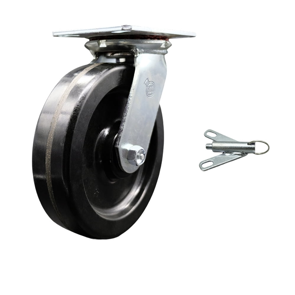 8 Inch Heavy Duty Phenolic Caster with Roller Bearing and Swivel Lock ...