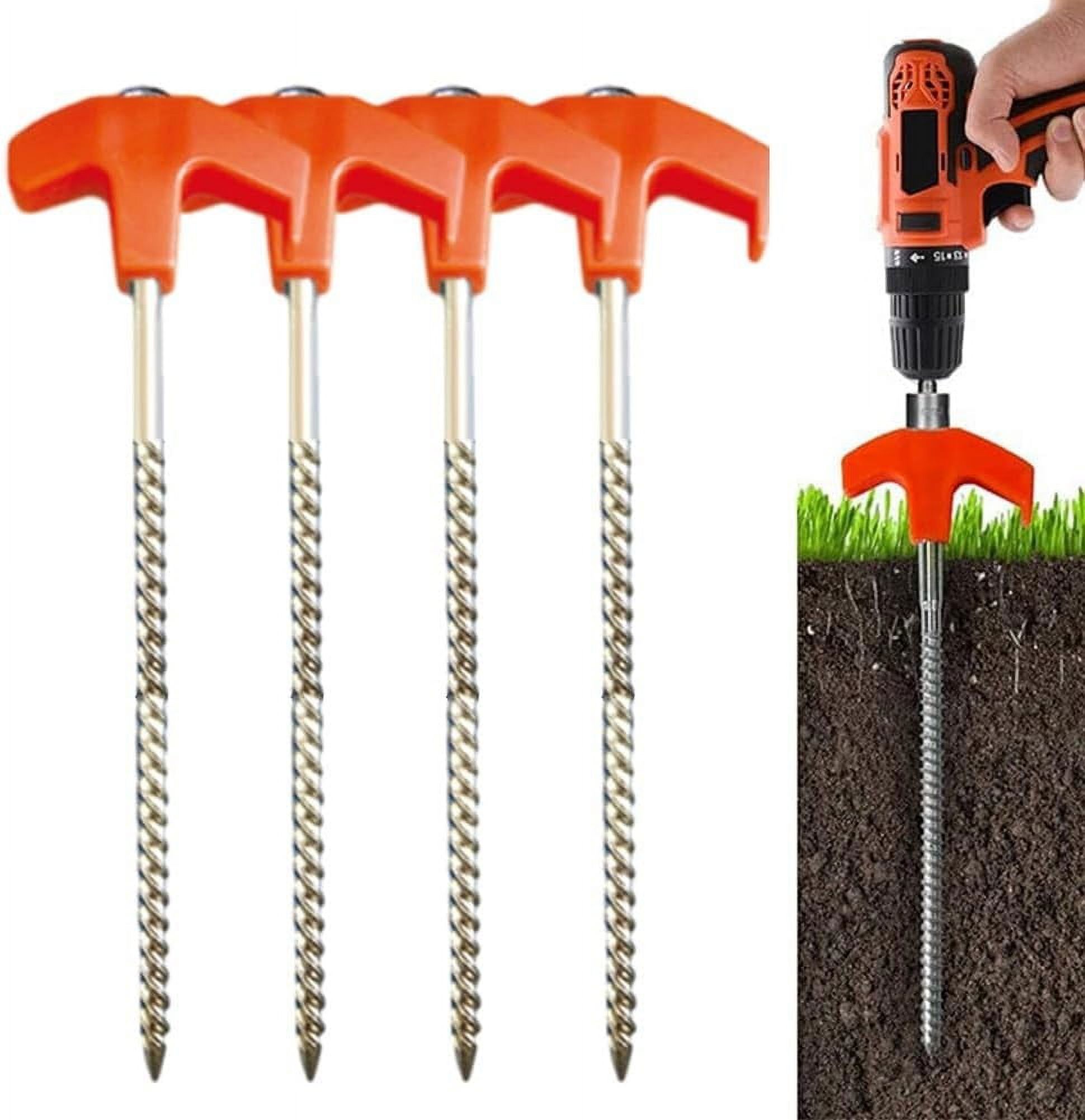 8-Inch Heavy-Duty Screw-in Tent Stakes - Secure Shelter Anchors for ...