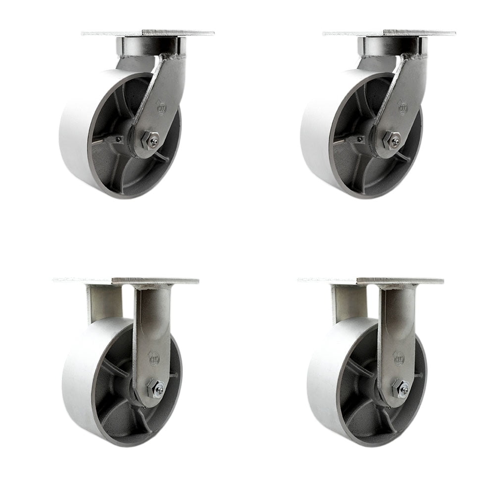 Pneumatic Casters 8" Pneumatic Caster Set, 4 Heavy Duty Air Tire Rubber ...