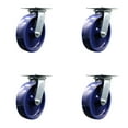 8 Inch Heavy Duty Solid Poly Caster Set with Roller Bearings Set of 4 ...