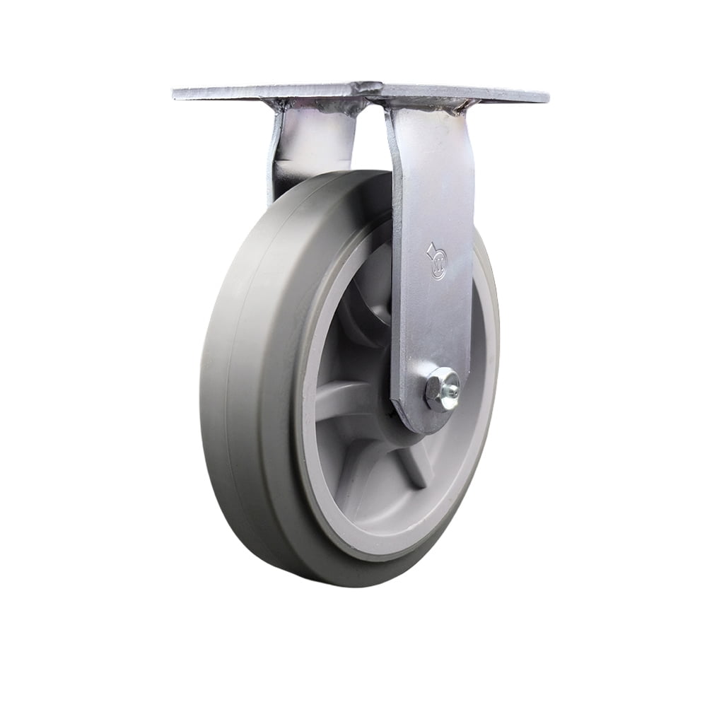 8 Inch Heavy Duty Thermoplastic Rubber Rigid Caster with Roller Bearing ...