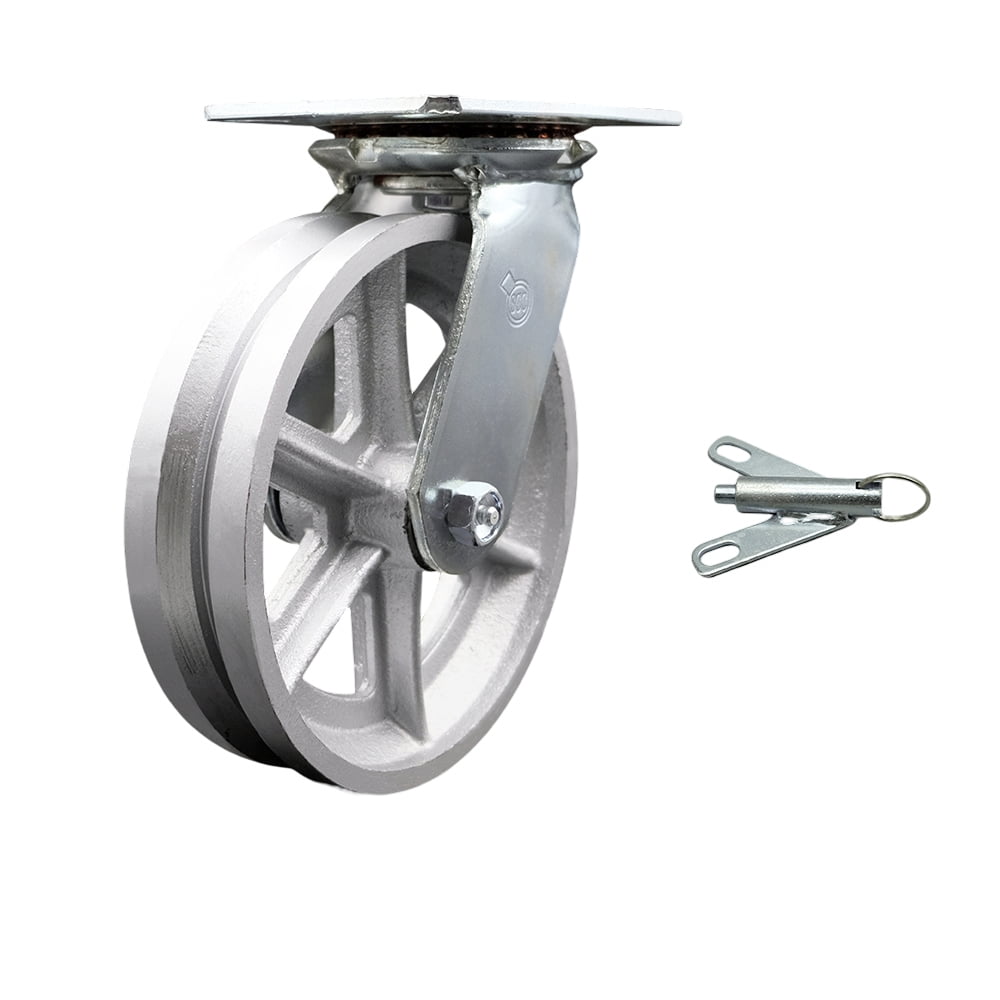 8 Inch Heavy Duty V Groove Semi Steel Caster with Roller Bearing and ...