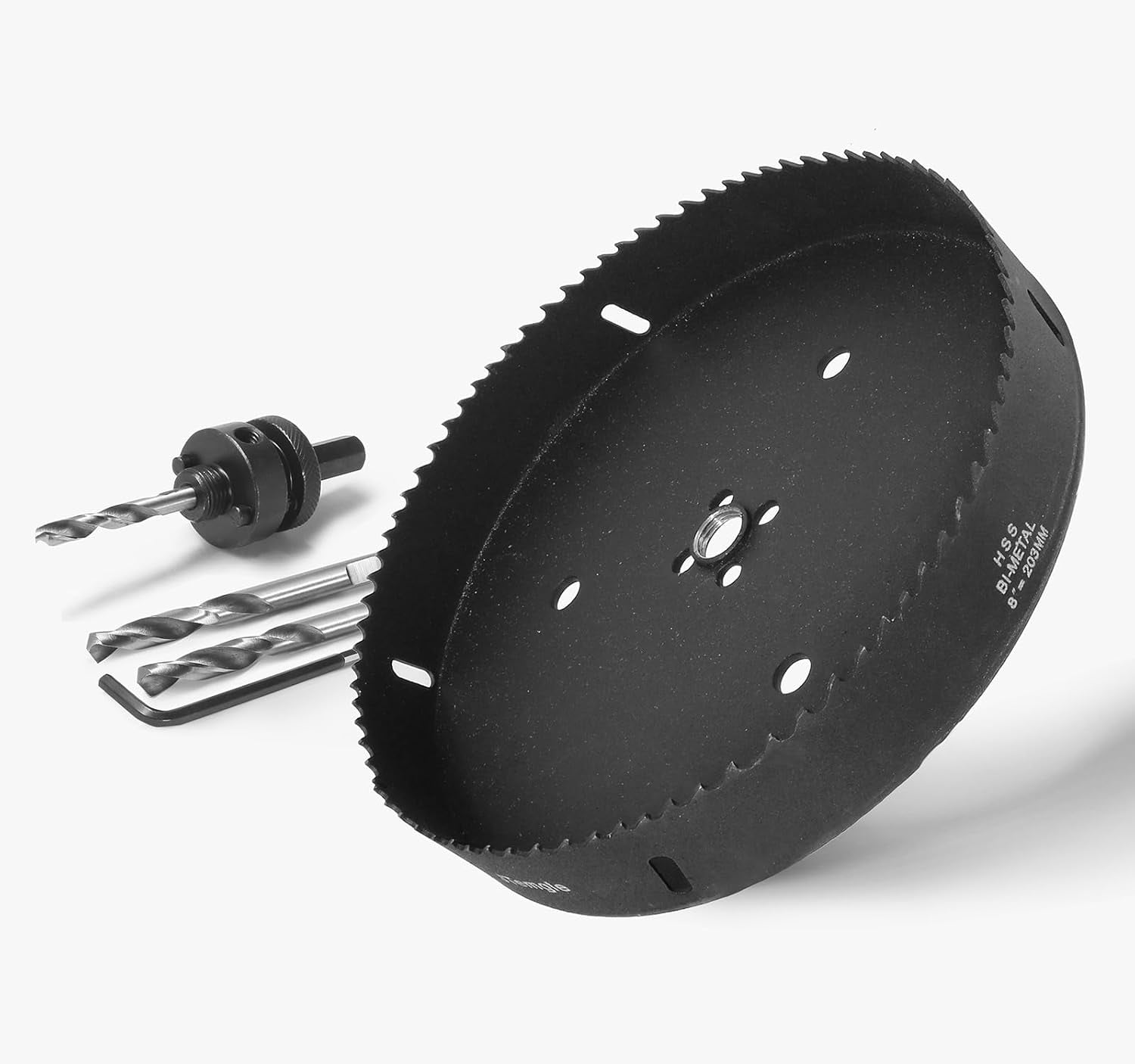 8 Inch Hole Saw with 1/2" Hex Shank Quick Change Arbor, Bi-Metal Hole ...