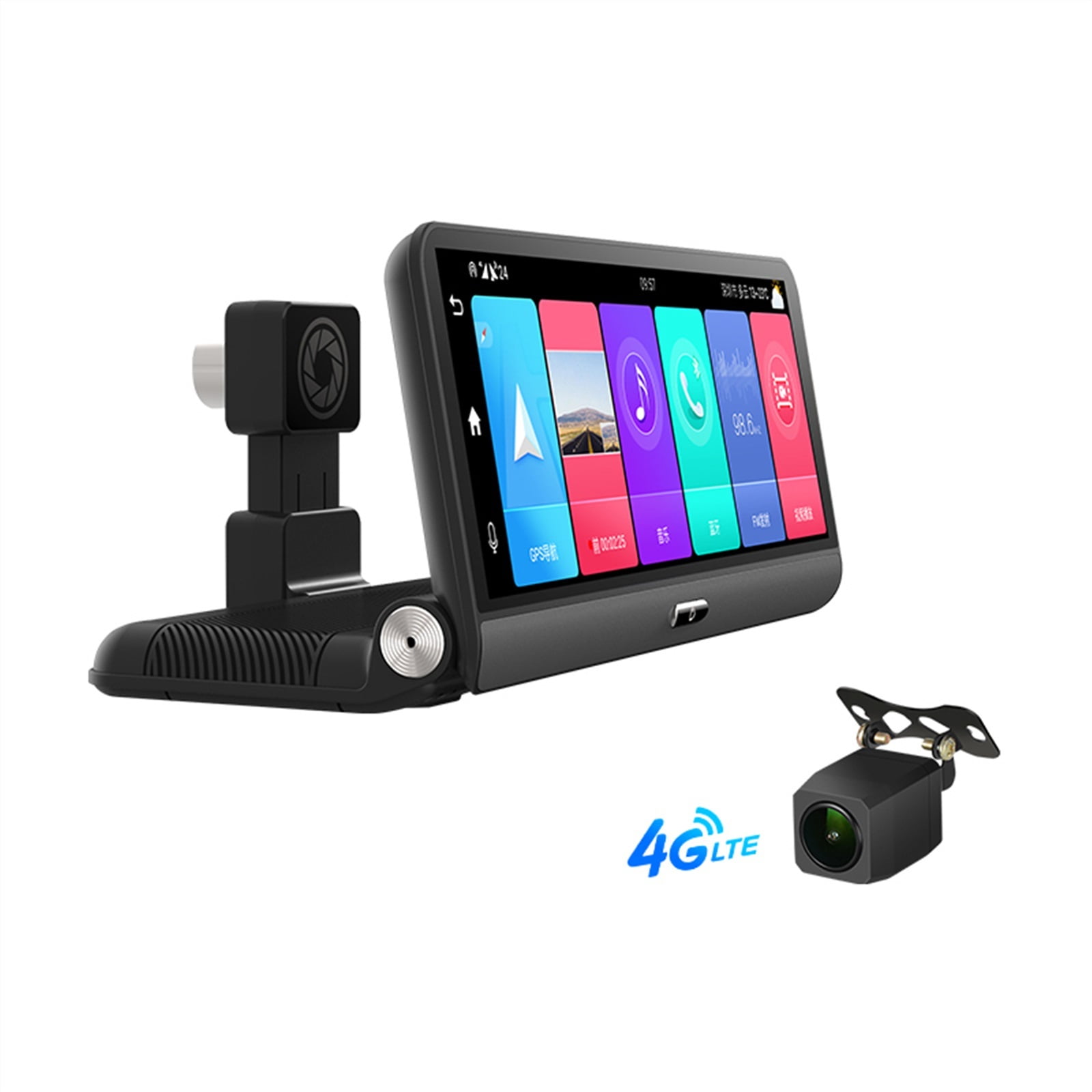 8 Inch IPS Car DVR Camera GPS 4G FHD 1080P Dash Cam Dual Lens Car Video ...