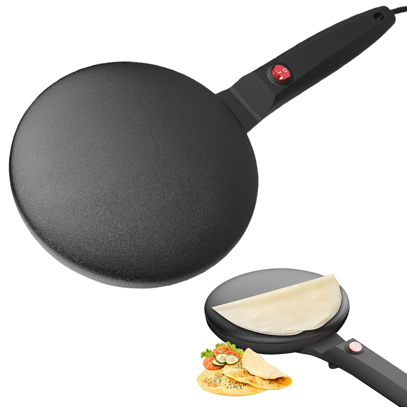 8-Inch Instant Crepe Maker with Non-Stick Griddle, Automatic Thermostat ...