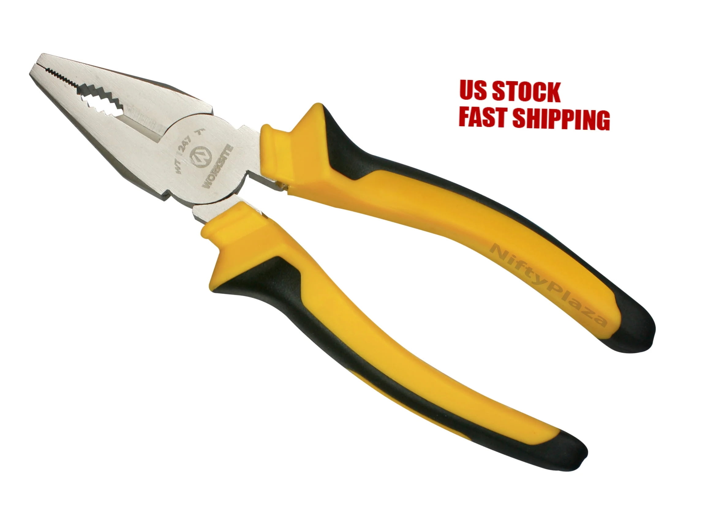 8 Inch Insulated Combination Pliers White Nickel-Iron alloy surface ...