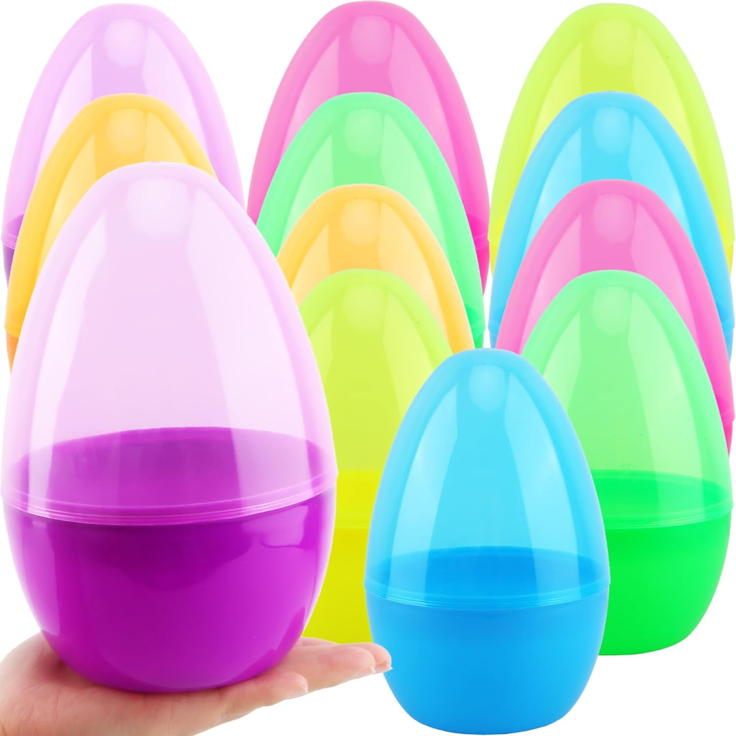 8 Inch Jumbo Translucent Easter Egg Giant Colorful Bright Plastic ...