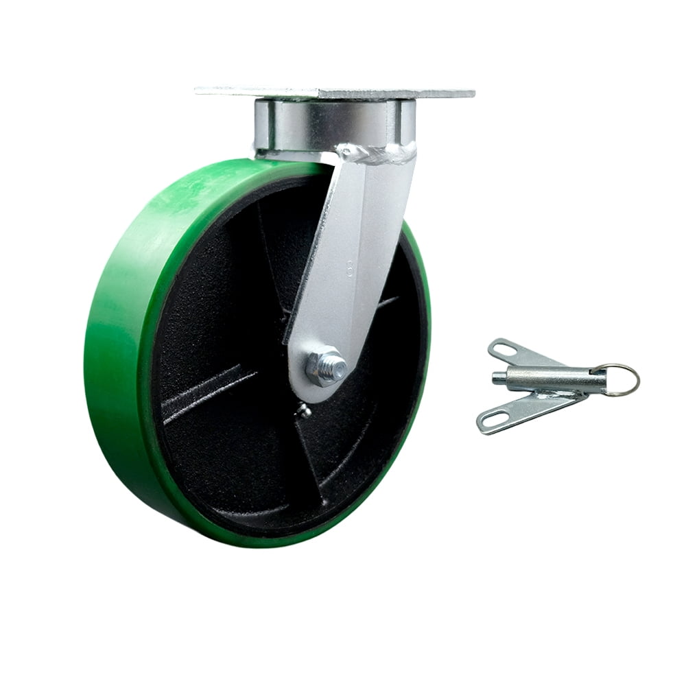 8 Inch Kingpinless Green Poly on Steel Wheel Swivel Caster with Swivel ...