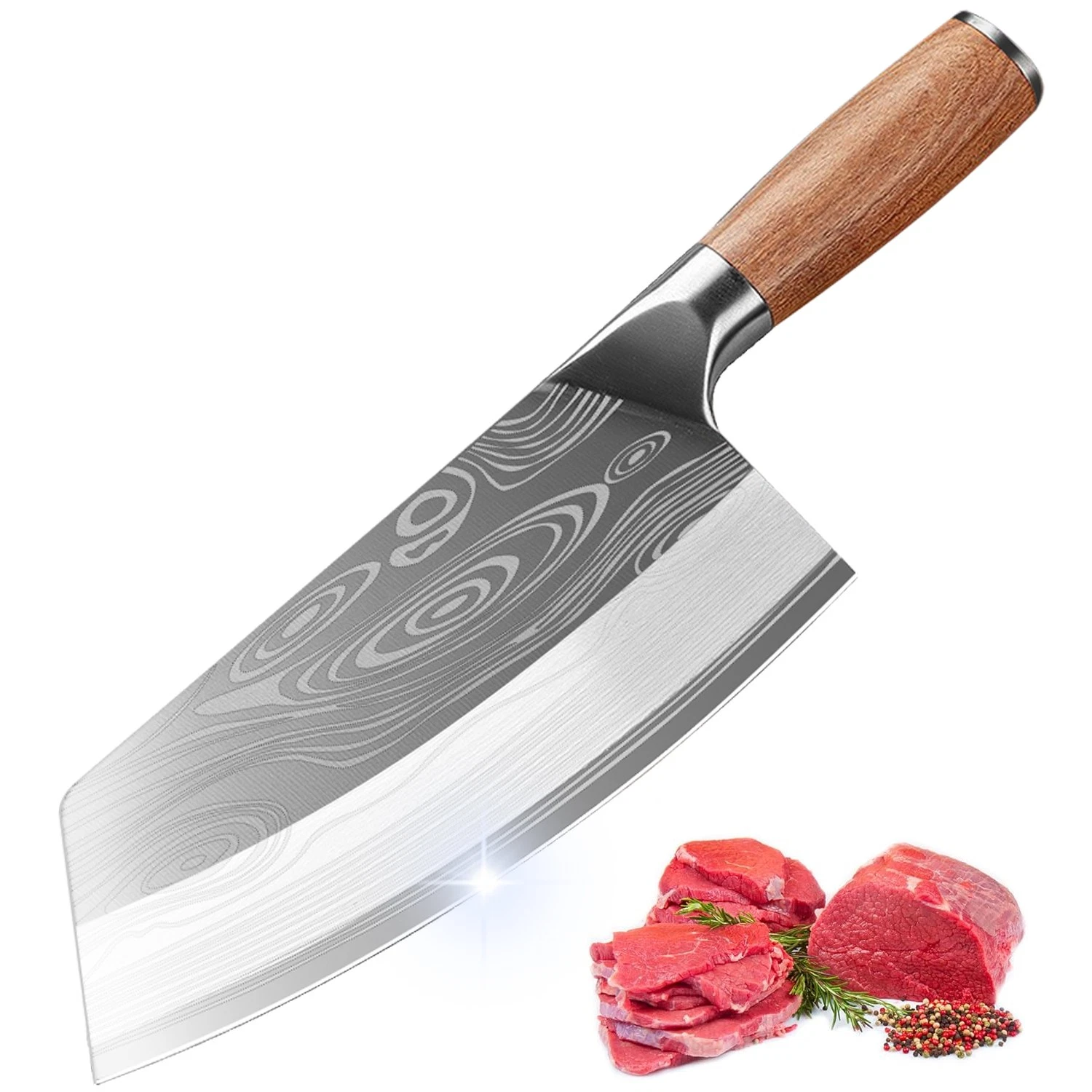 8 Inch Kitchen Knife Stainless Steel Chef Butcher Knives Meat Vegetable ...