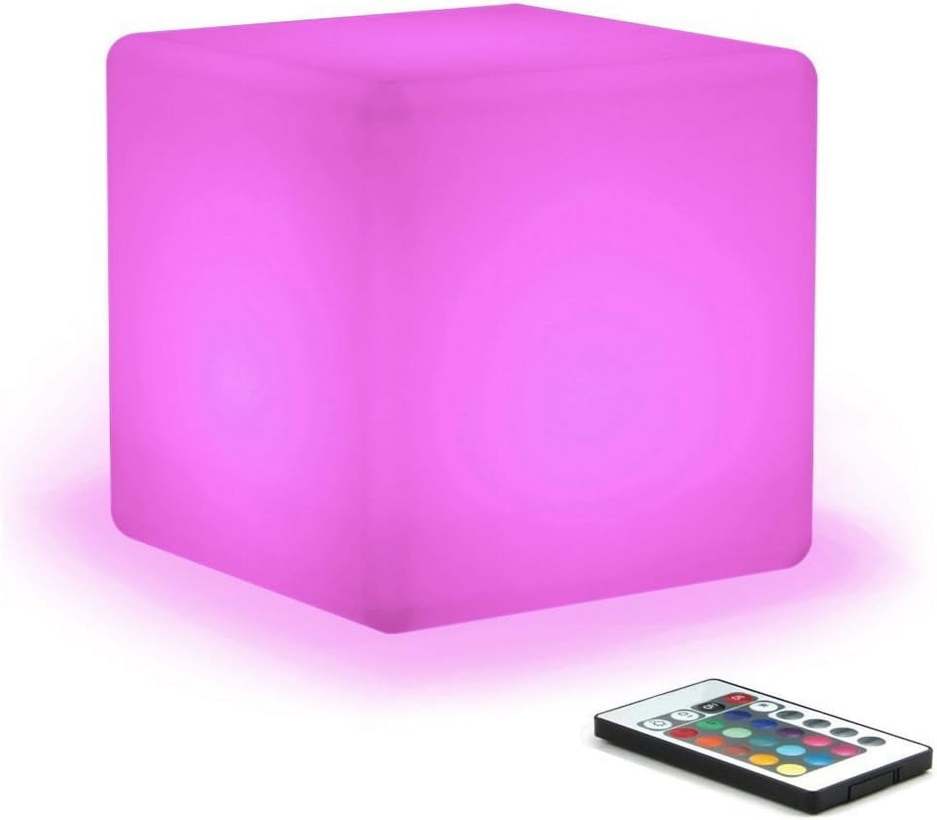 8-Inch LED Dimmable Glow Cube Waterproof Rechargeable Adjustable RGB ...