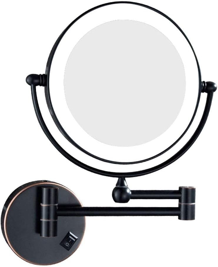 8-Inch LED Lighted Wall Mount Makeup Mirror, 360 Degree Swivel Bathroom ...
