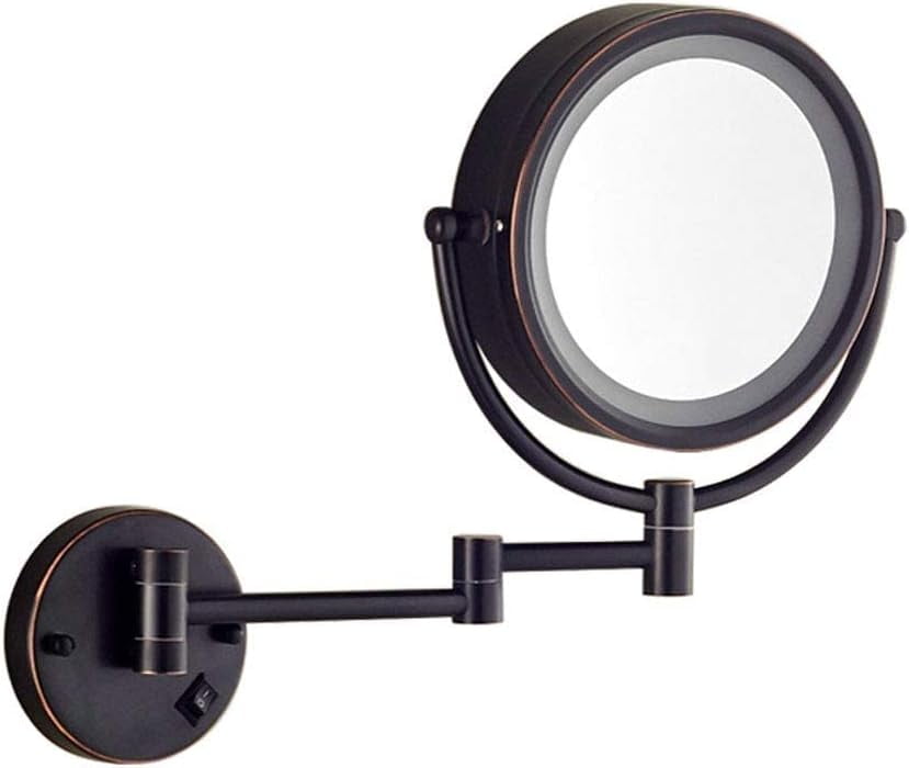 8-Inch LED Lighted Wall Mount Makeup Mirror Two-Sided Extension Wall ...