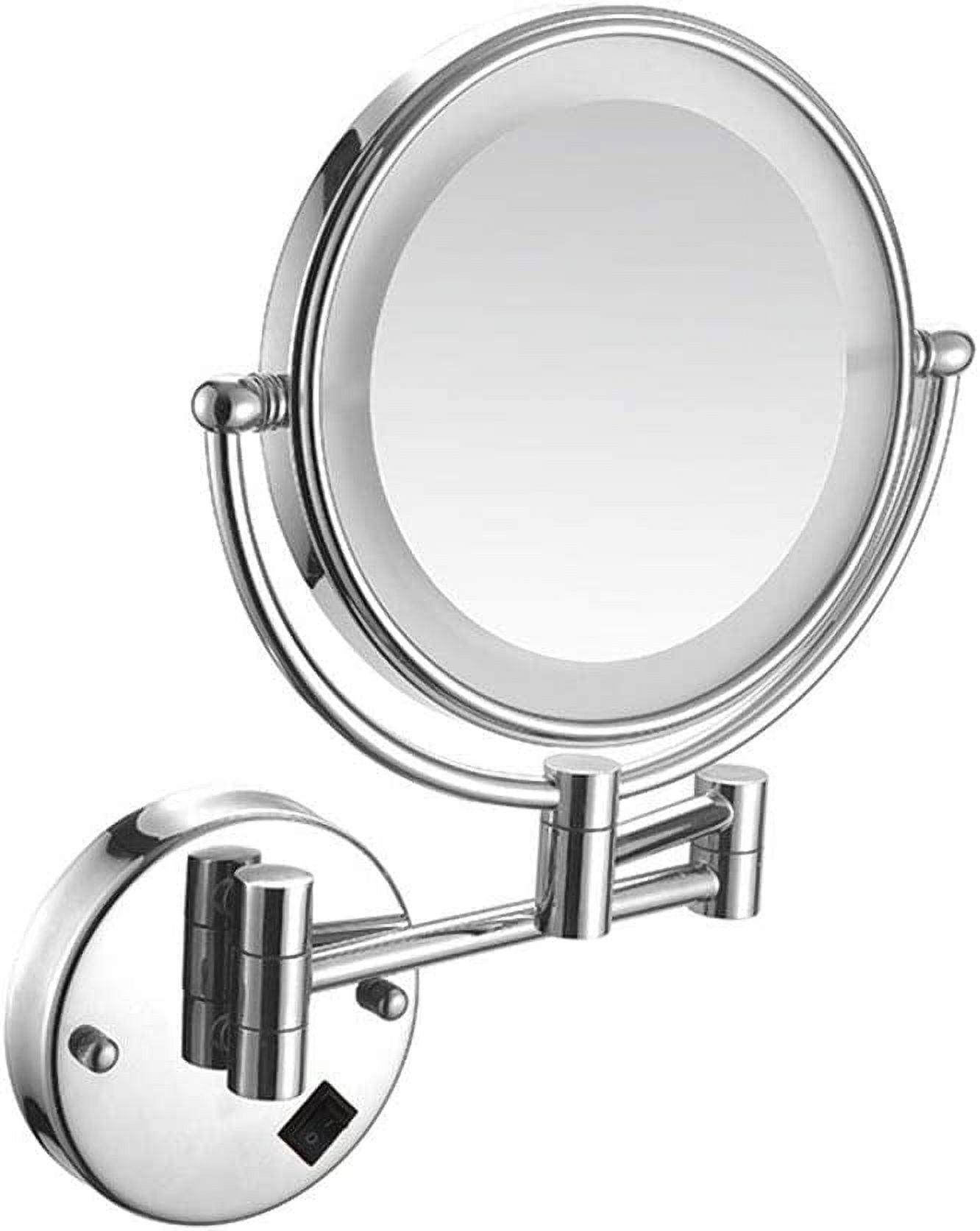 8 Inch LED Lighted Wall Mounted Makeup Mirror with Magnification ...