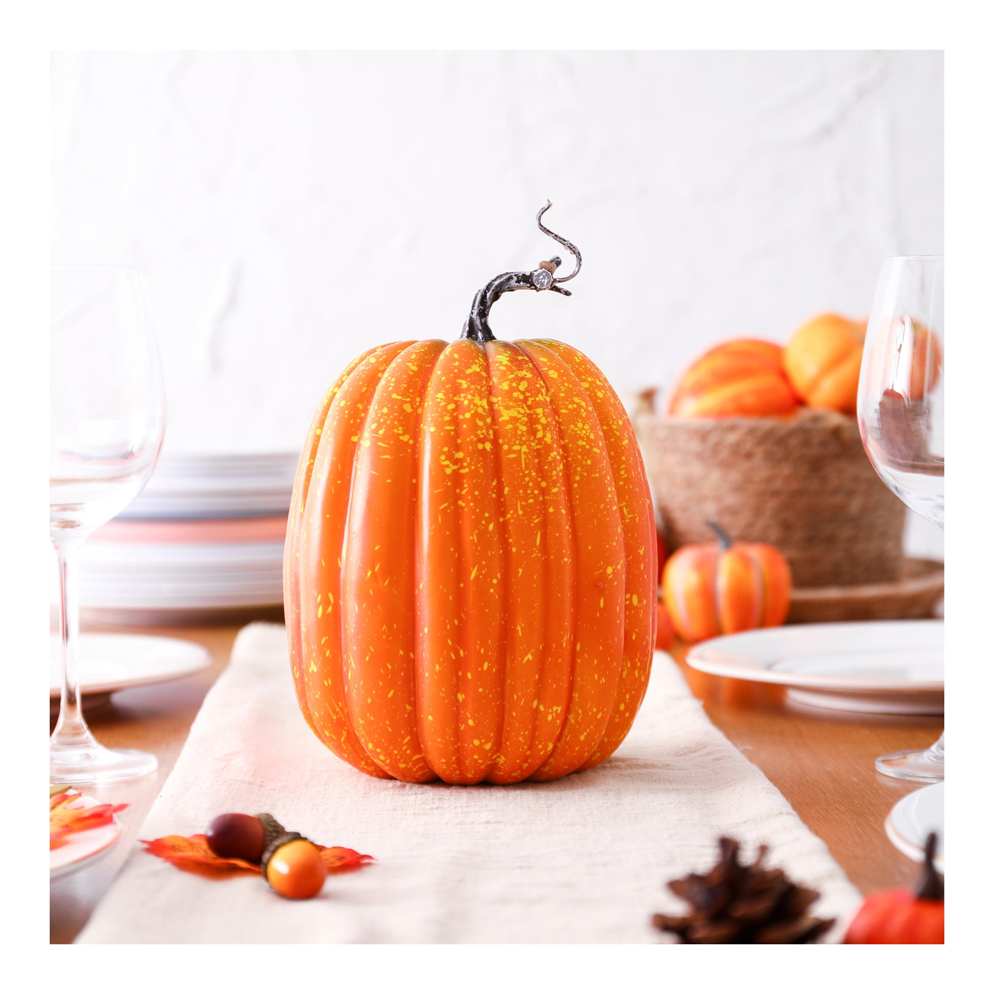 8 Inch Large Artificial Pumpkins, Big Pumpkins Faux Foam Harvest ...